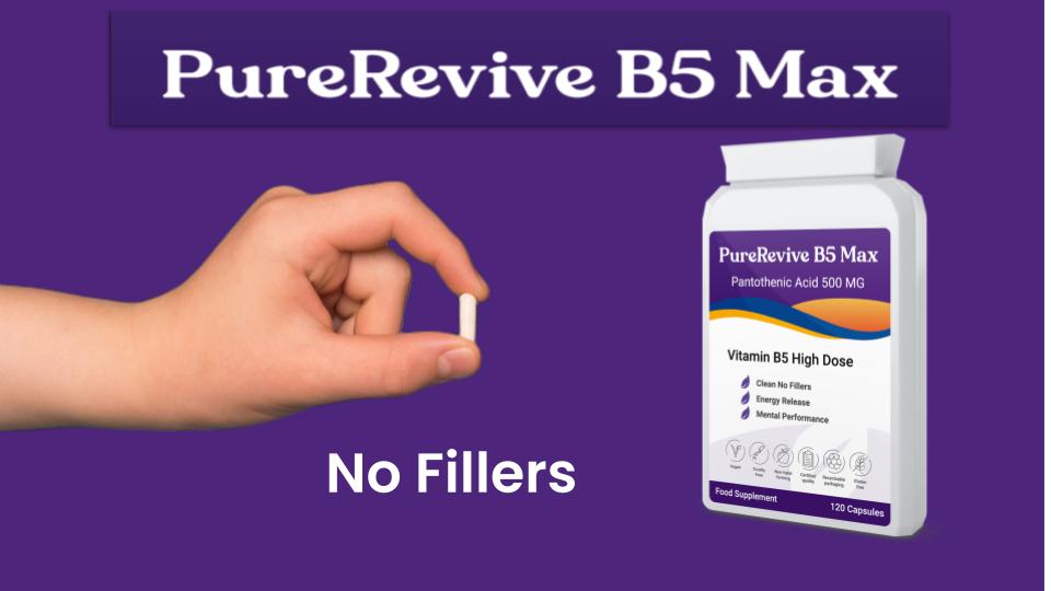 PureRevive High-Potency Vitamin B5 500mg - Advanced Pantothenic Acid F ...