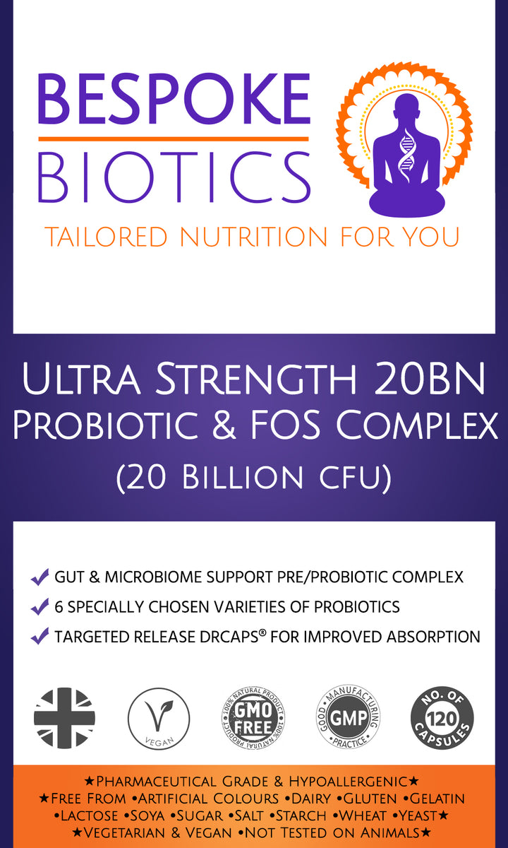 Ultra Strength Probiotic Complex 20 Billion cfu & FOS |Stress| Digesti ...